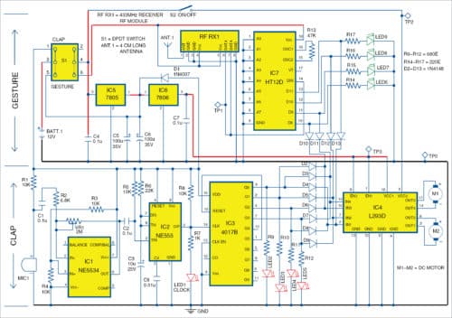 Build A Gesture And Clap Controlled Robot | Full Electronics Project