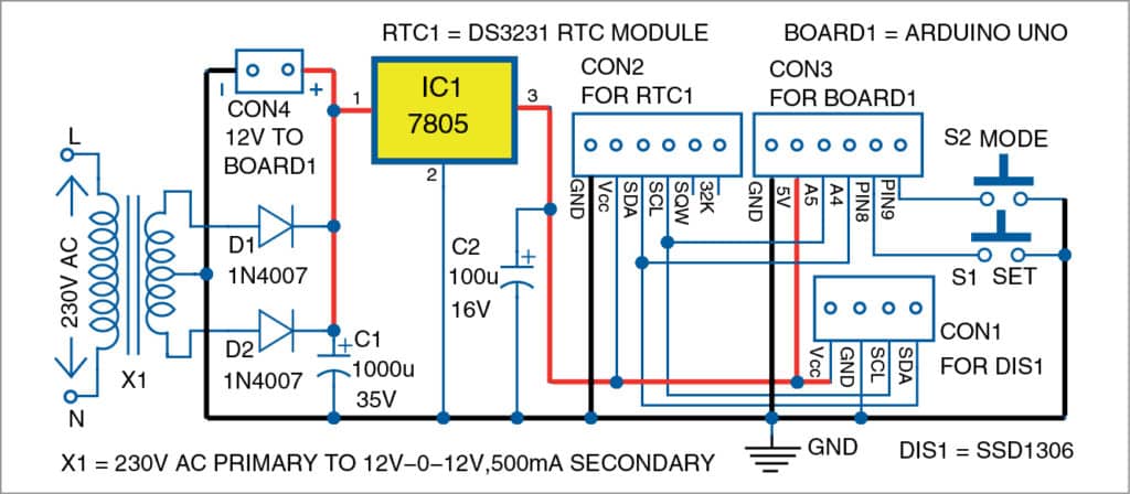 Real-Time Clock With Temperature Display Using Arduino