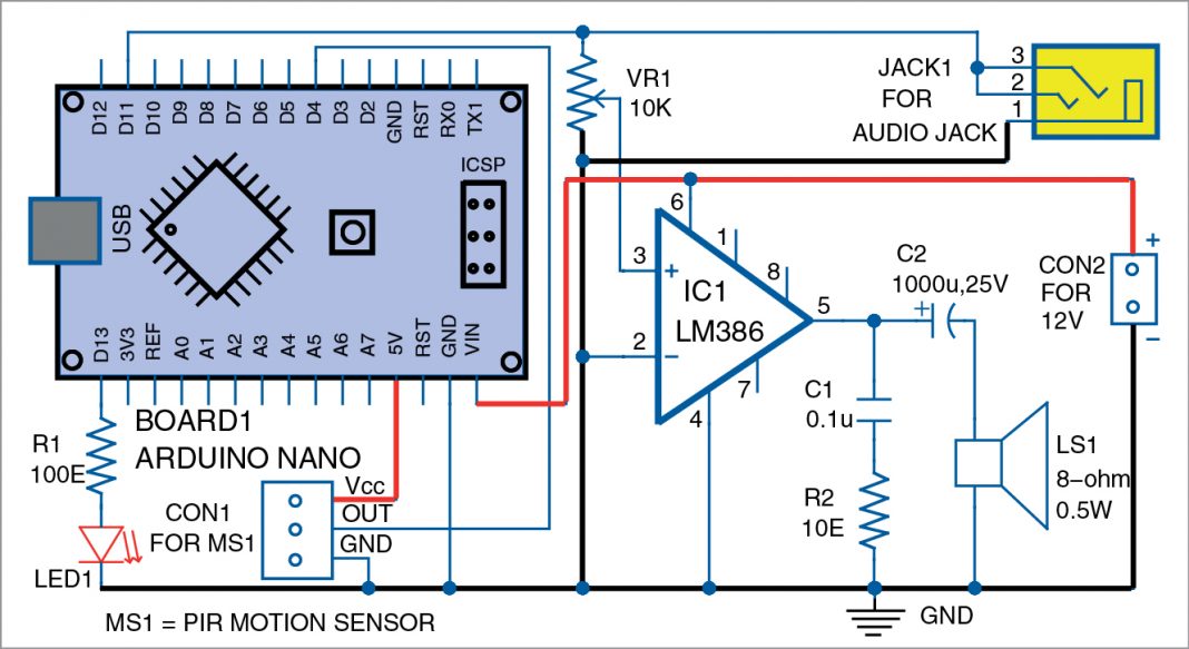 Motion Sensor With Voice Alarm Using Arduino | Full Electronics Project