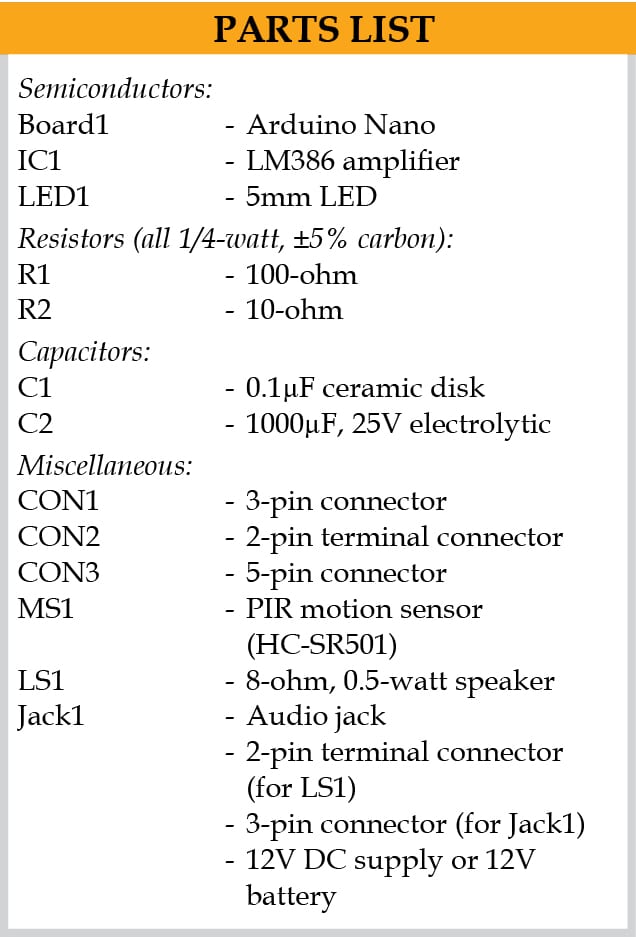 Motion Sensor With Voice Alarm Using Arduino | Full Electronics Project