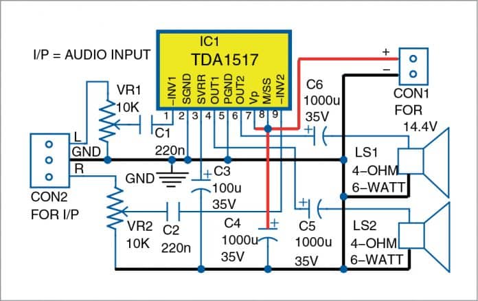 Stereo AF Amplifier Using TDA1517 | Full Electronics Project