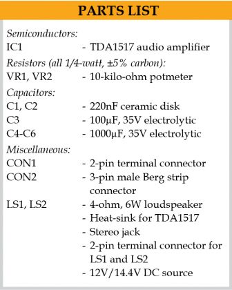 Stereo AF Amplifier Using TDA1517 | Full Electronics Project