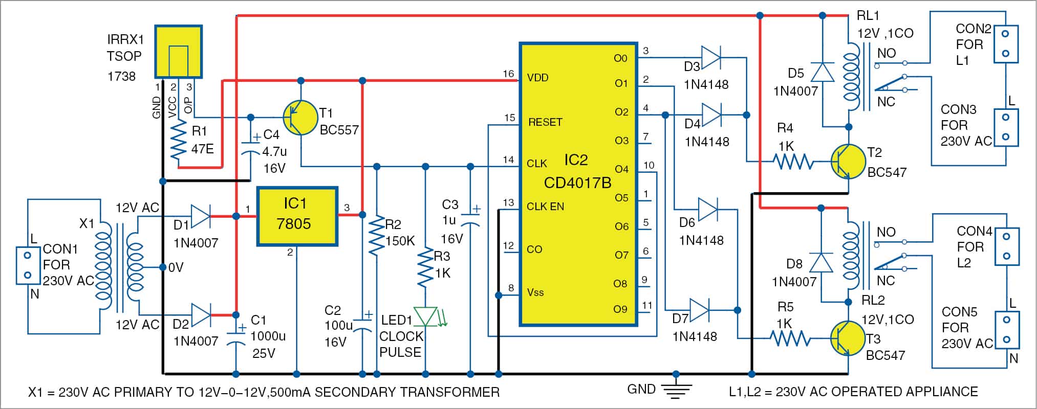 On/Off Remote Control For Two Appliances | Full Electronics Project