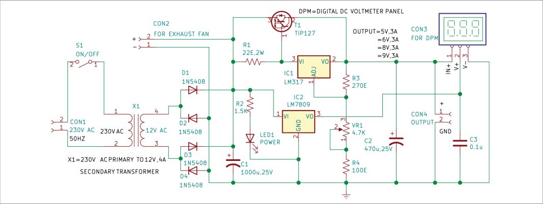 Variable Power Supply For Up To 3A Current | Full Electronics Project