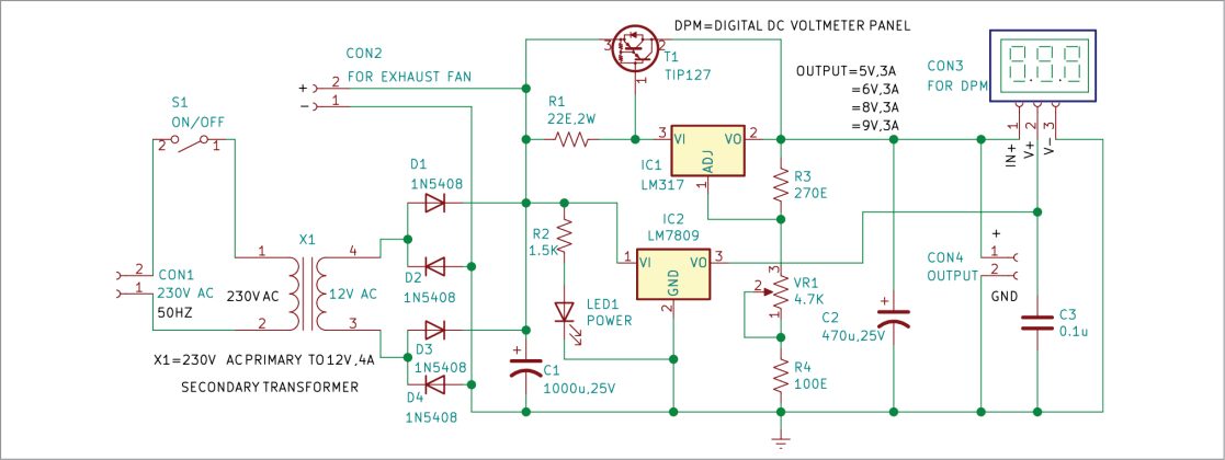 Variable Power Supply For Up To 3A Current | Full Electronics Project
