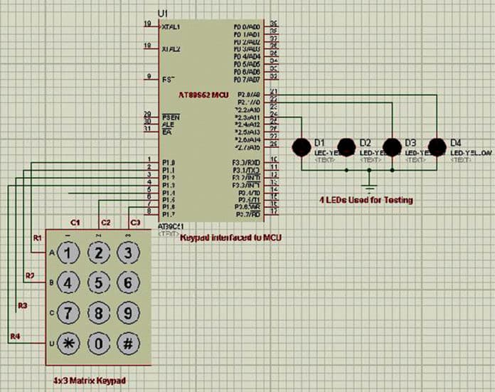 Matrix Keypad Embedded-C Driver For A Microcontroller