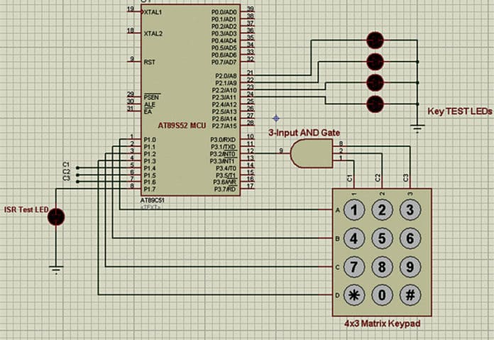 Matrix Keypad Embedded-C Driver For A Microcontroller