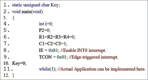 Matrix Keypad Embedded-C Driver For A Microcontroller