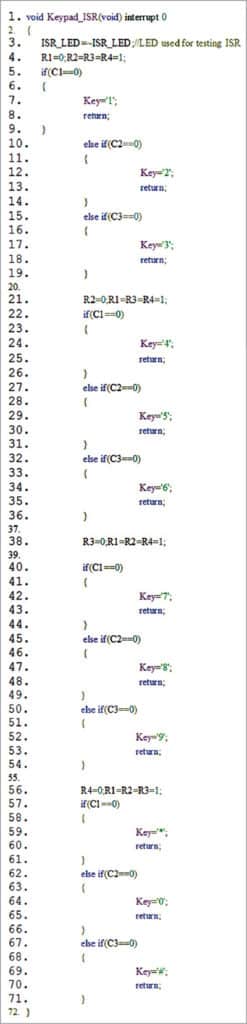 Matrix Keypad Embedded-C Driver For A Microcontroller