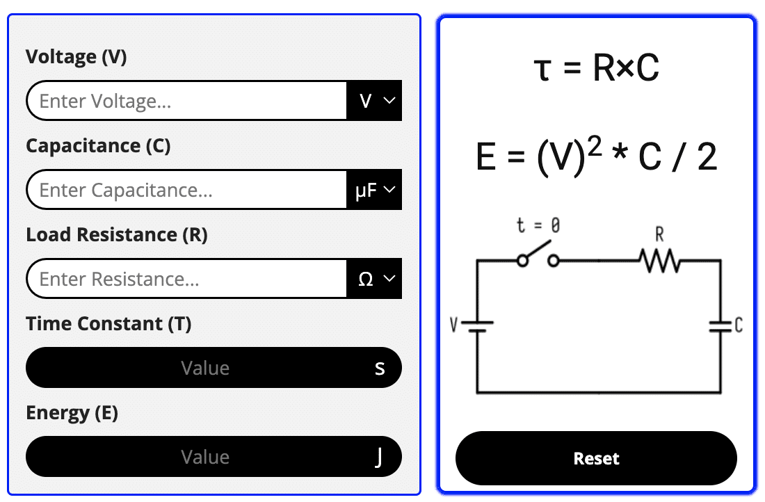 Free Online Time Constant Calculator