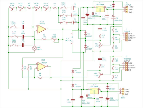 Sinusoidal Signal Generator With Forward And Inverted Outputs