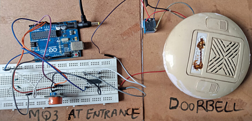 Touchless Doorbell That Rings Only When Hand Is Sanitised