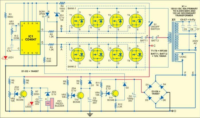 Designing 1kW Sine Wave Inverter Circuit | Complete Guide