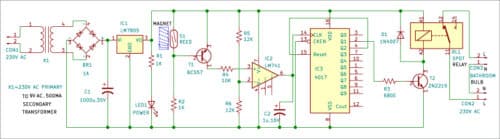 Simple Automatic Bathroom Light Circuit | Electronics Projects
