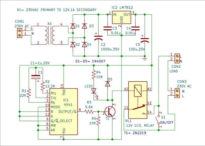 Energy-Saving Interval Timer Circuit