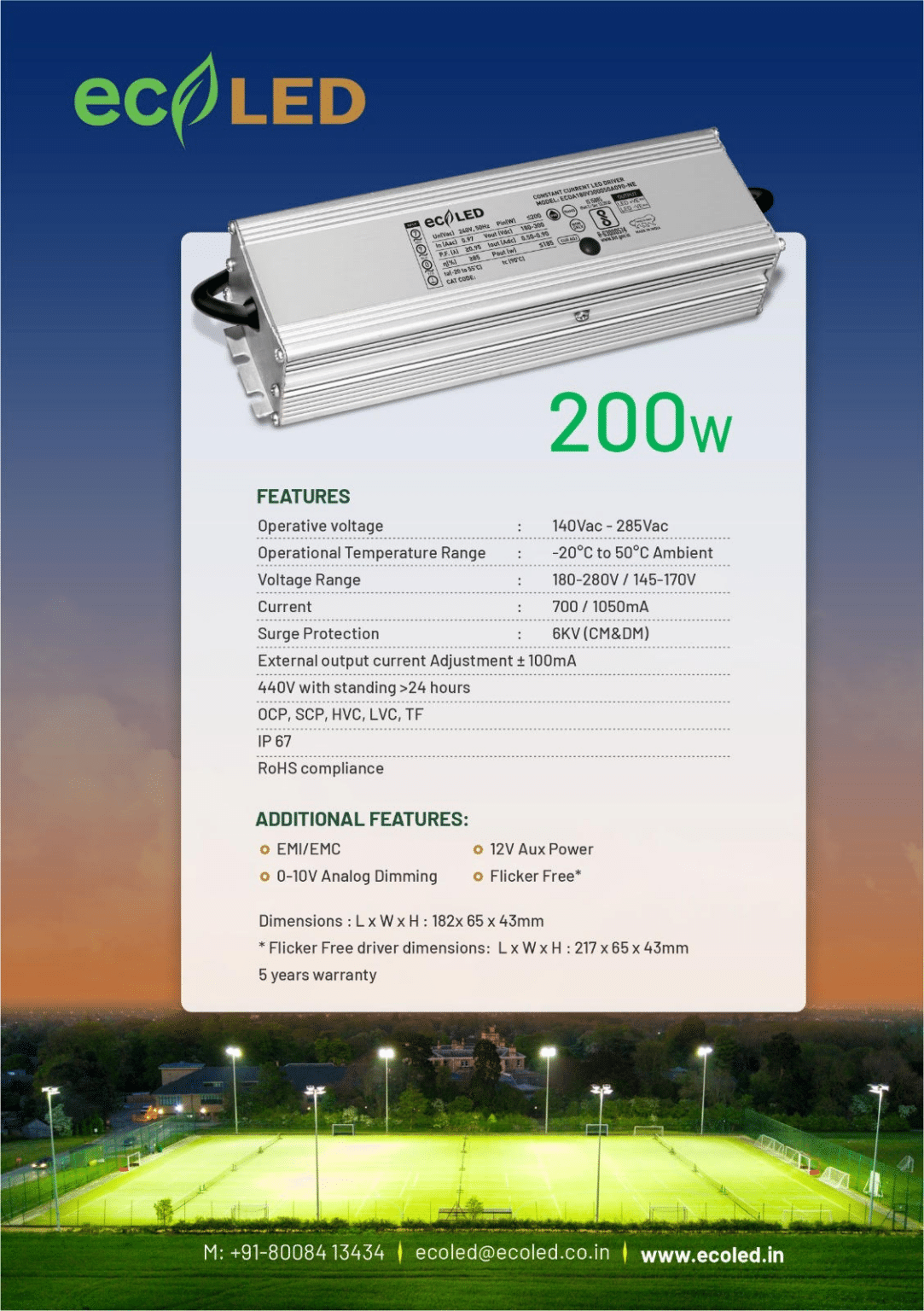 High-Performance 200W LED Drivers With Advanced Features