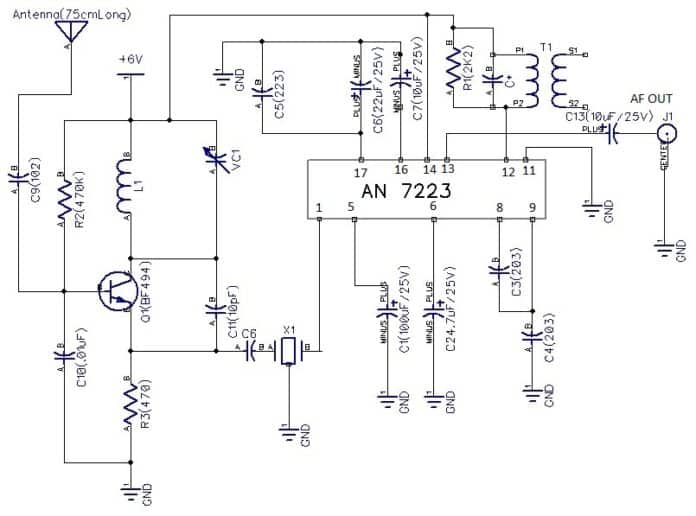 88.00MHz-108.00 MHz FM Radio Receiver Using AN 7223
