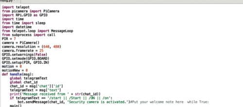 Intrusion Detection Using Raspberry Pi and Video Storage using Telegram BoT