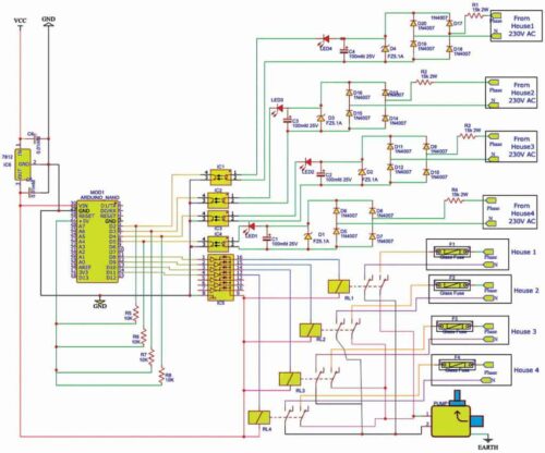 Make Multi-house Water Pump Control System using Arduino