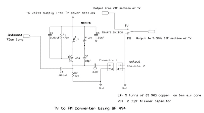 Build TV to FM Converter: Simple Circuit