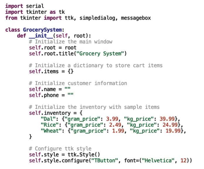 Shop Billing System Using A Thermal Printer