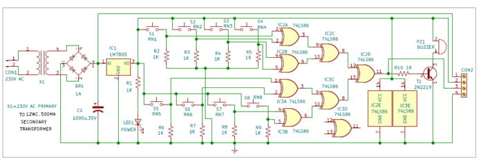 Multi Switch Control Circuit for Buzzer/Appliance