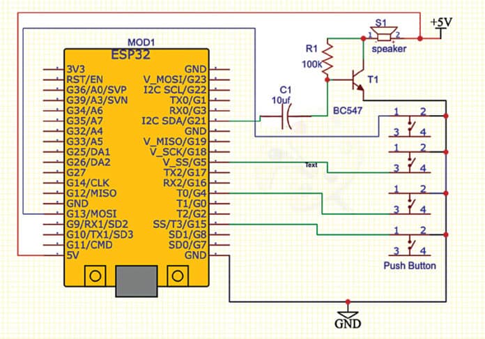 DIY Electronic Digital Piano with ESP32 - Code and Circuit