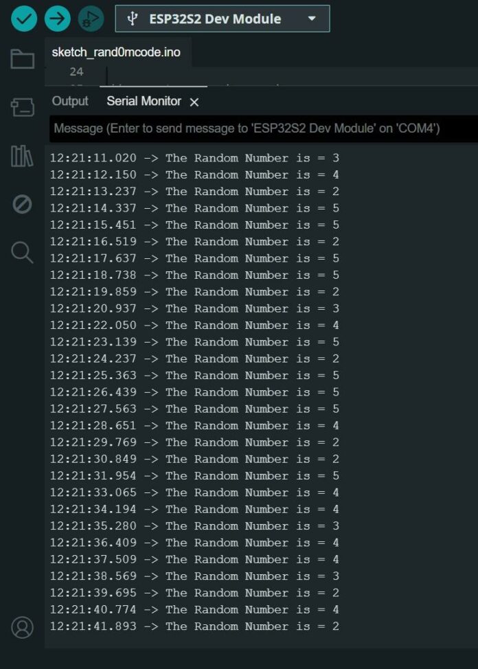 Blink LED Using Random Number Generator