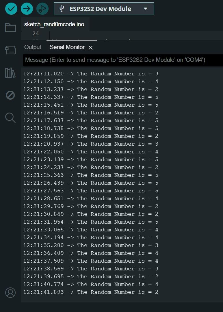 Blink LED Using Random Number Generator