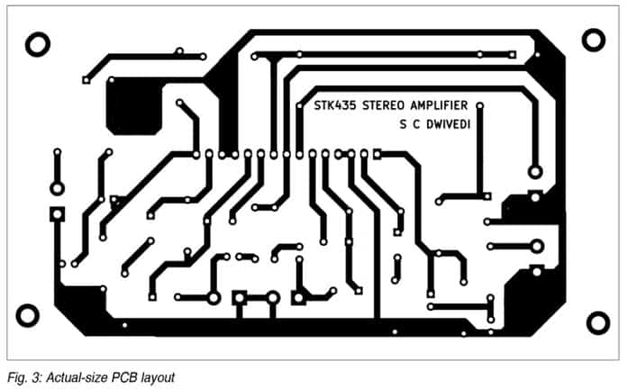 STK435 based Stereo Amplifier Circuit and PCB Design