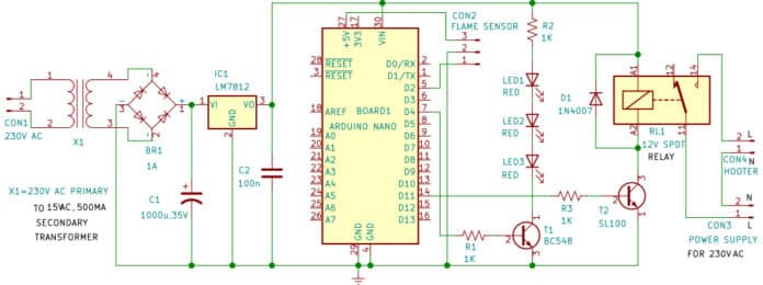 DIY Arduino Flame-Sensing Fire Alarm: Circuit and Code