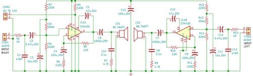 STK435 based Stereo Amplifier Circuit and PCB Design
