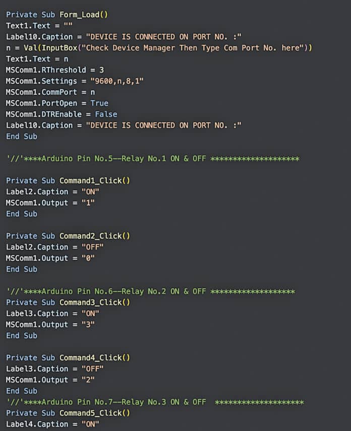 Control Appliances with a PC Using Visual Basic and Arduino