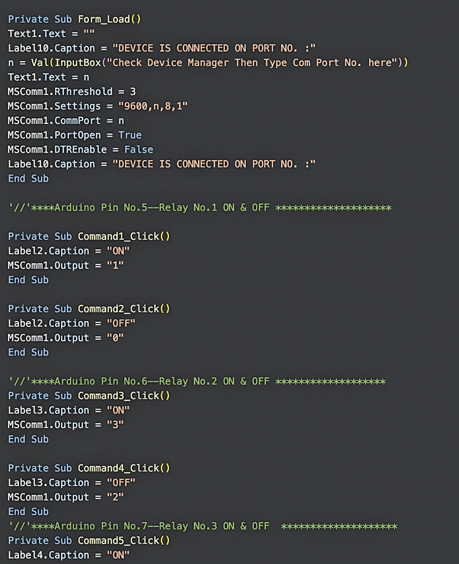 Control Appliances with a PC Using Visual Basic and Arduino