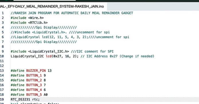 Automatic Daily Meal Reminder System
