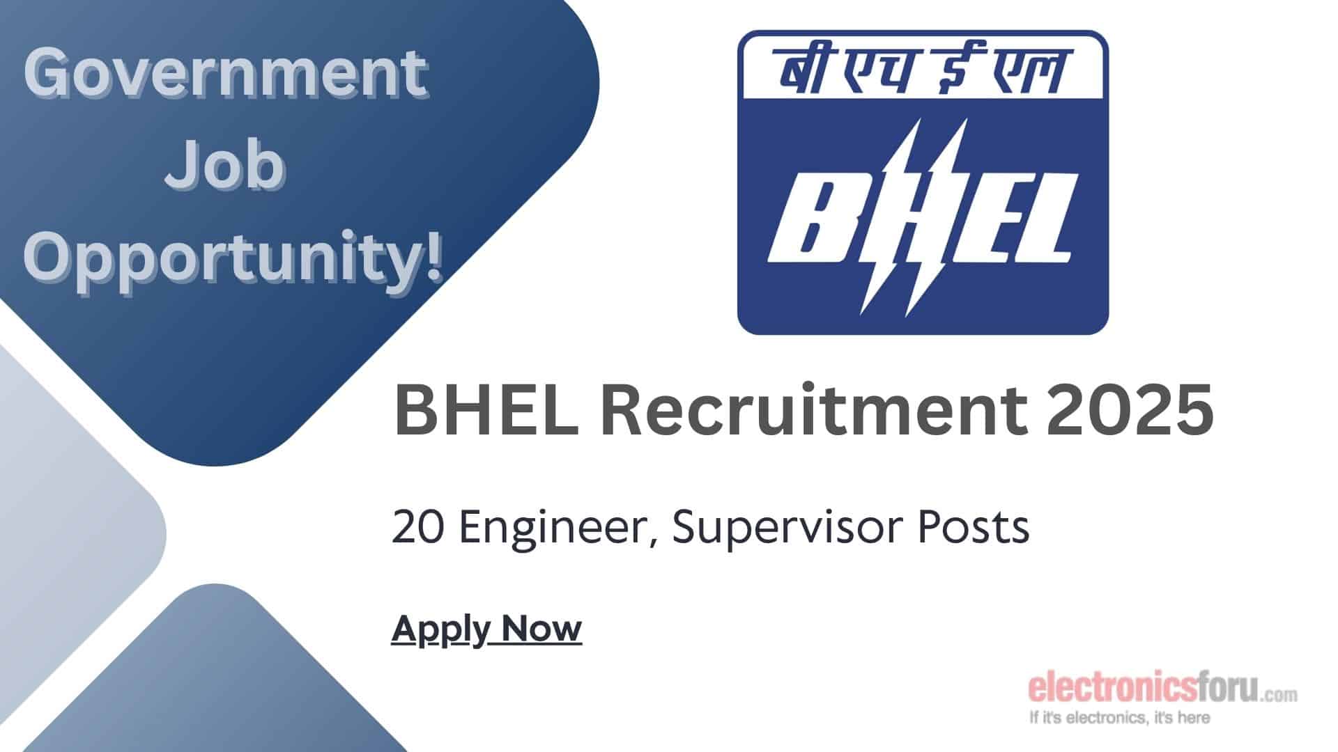 BHEL Recruitment 2025: Quality Engineer and Supervisor Vacancies – Salary, Eligibility ...