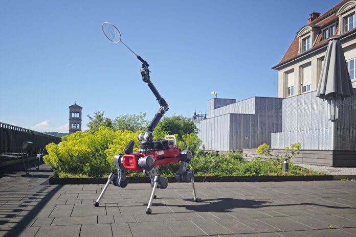 Four-Legged Robot Plays Badminton With People