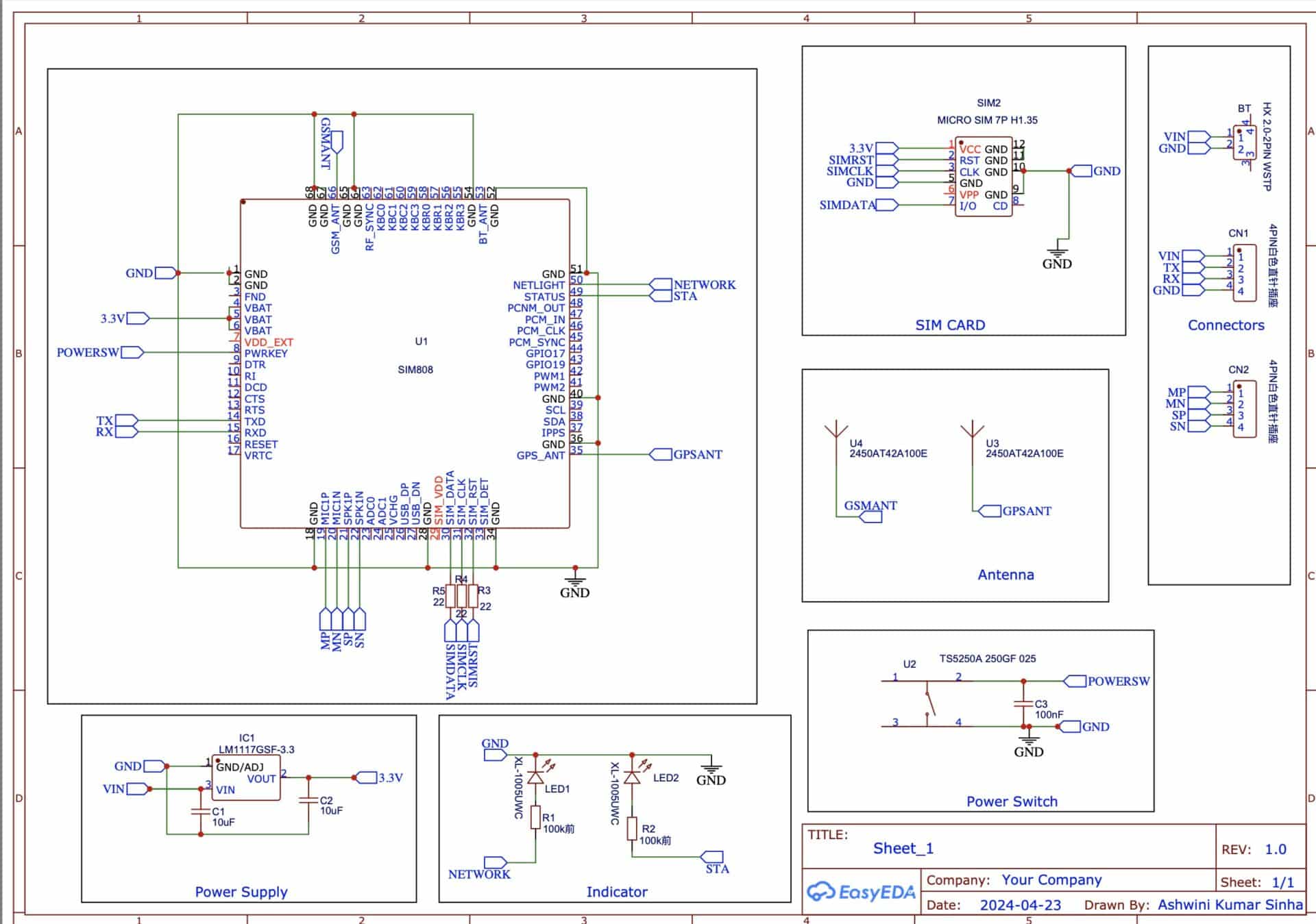 DIY Open-Source GSM + GPS Module With Circuit and PCB