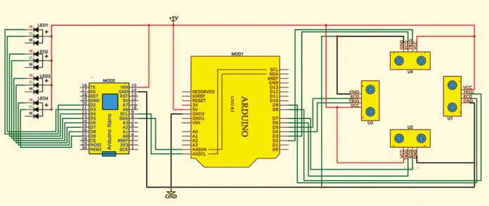 Density-Based Traffic Light Controller using Arduino