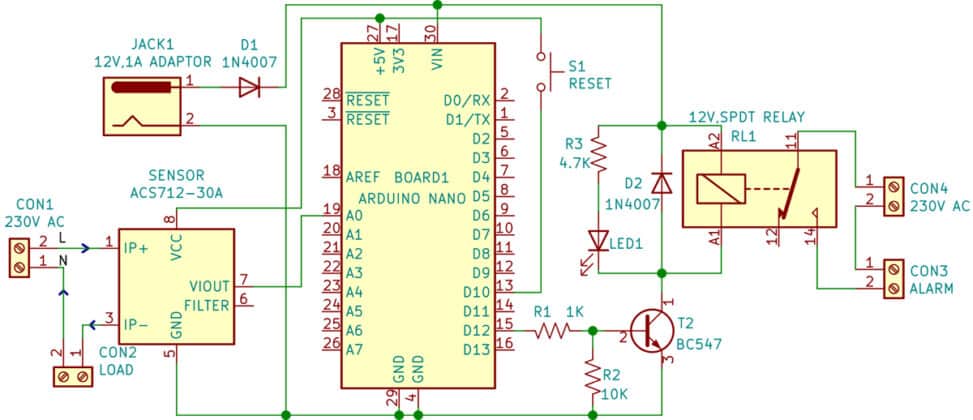 Overcurrent/IDMT Relay Using Arduino Nano And ACS712 Current Sensor